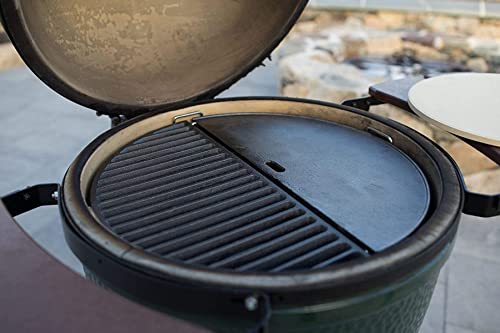 Half Moon Cast Iron Reversible Griddle for Large Big Green Egg and 18-Inch Kamado Grills