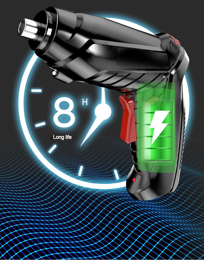 Electric Screwdriver Set Rechargeable 3.6V Cordless Screwdriver Kit with 48pcs Accessories,Switch Direction with One Click - Power Drill Cordless with LED Light
