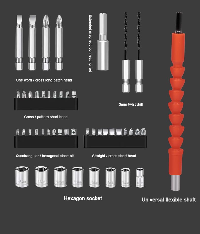 Electric Screwdriver Set Rechargeable 3.6V Cordless Screwdriver Kit with 48pcs Accessories,Switch Direction with One Click - Power Drill Cordless with LED Light