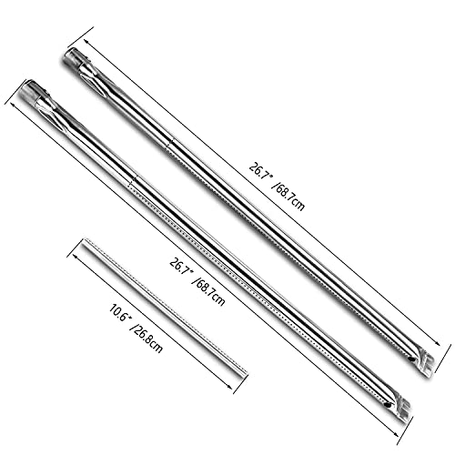 Hisencn Burner Tube, Flavorizer Bars, Cooking Grates for Weber Spirit 200 Series, Weber E-200, E-210, S-200, S-210, Genesis Silver A, Spirit 500 (with Side Control), Spirit E210 Parts