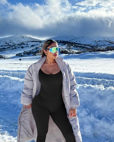 OQQ Women's Yoga Ribbed One Piece Workout Short Sleeve Top Exercise JumpSuit, Black, Small