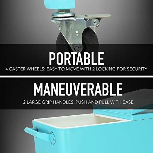 Permasteel 80 Quart Portable Picnic Cooler in Turquoise