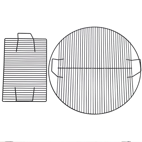 Sunnydaze Dual Campfire Steel Cooking Grill Grate Swivel System - Outdoor Adjustable Fire Pit BBQ Grilling Accessory Set with Stand - Ground Stake with 2 Swing Grates