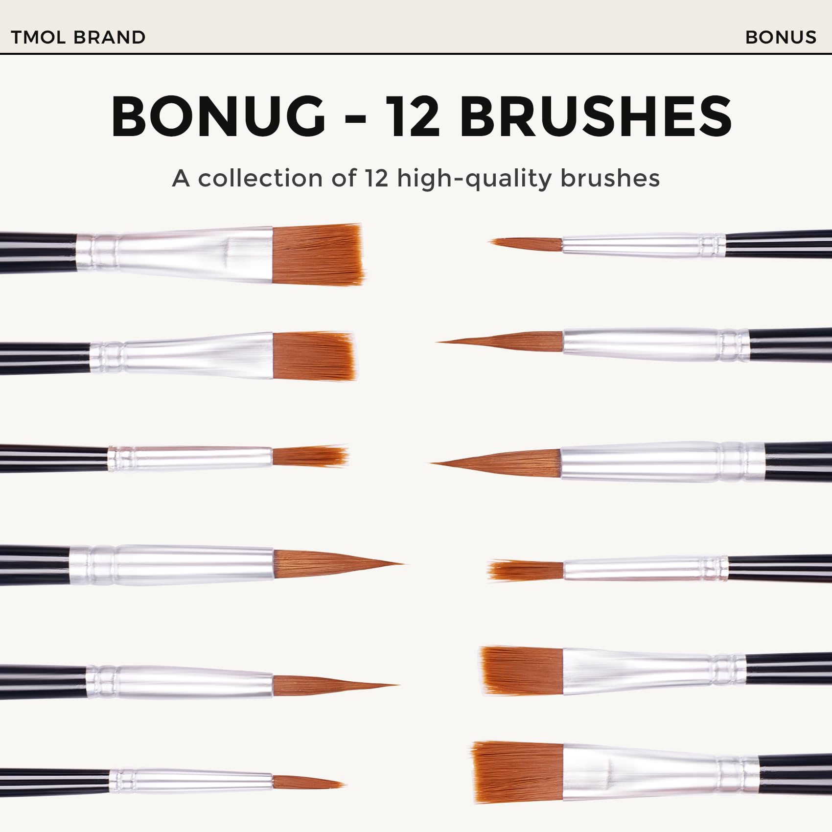 TMOL Gouache Paints Set, 24 Colors x 30ml, 12 Brushes, Non-Toxic, Kids, Indoor Use