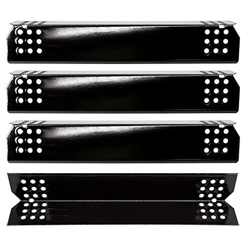 Hiorucet Grill Heat Plate Replacement for Nexgrill 720-0830H, 720-0783E, Grill Master 720-0697, 720-0737, 4 Pack Porcelain Steel Heat Shield, Heat Tent, Burner Cover Replacement Parts.