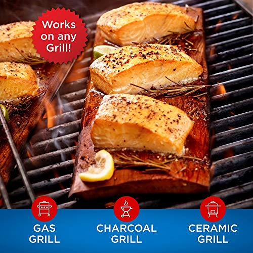 Jaccard 201406 Ready 2 Grill Pre-Soaked Cedar Plank, Small, (2-planks), Grilling Accessories โ Wood Plank Serving Board
