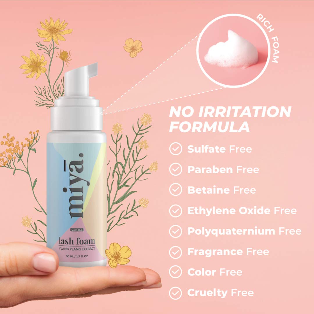 MIYA LASH Eyelash Extension Aftercare Duo - Nourishing Lash Cleansing Shampoo & Lash Growth Serum