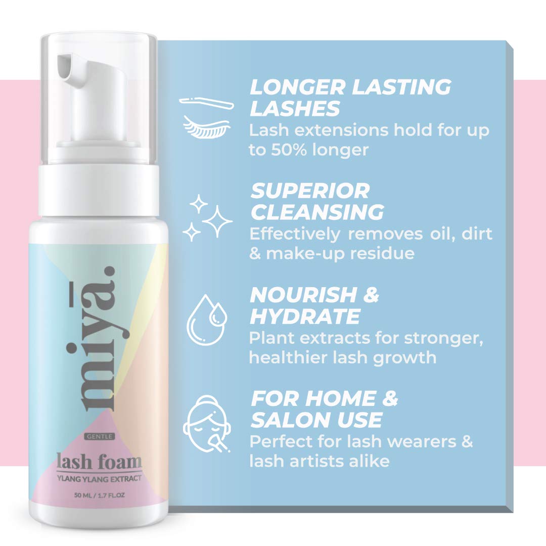 MIYA LASH Eyelash Extension Aftercare Duo - Nourishing Lash Cleansing Shampoo & Lash Growth Serum