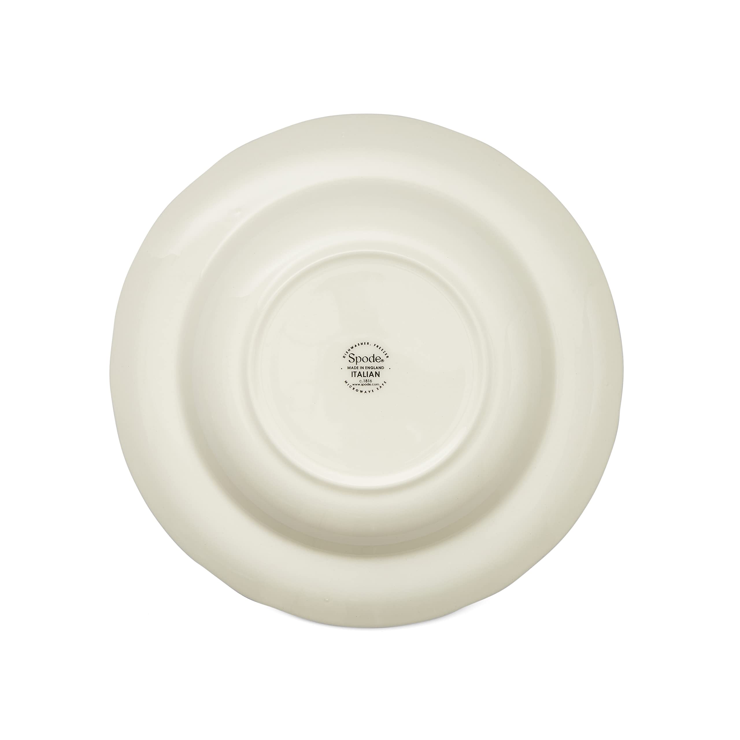 Spode Blue Italian Soup Bowls| Set of 4| 9-Inch| Soup, Pasta, and Salad Serving Bowls| Round, Wide Rim Bowl| Microwave Safe| Dishwasher Safe| Made in England