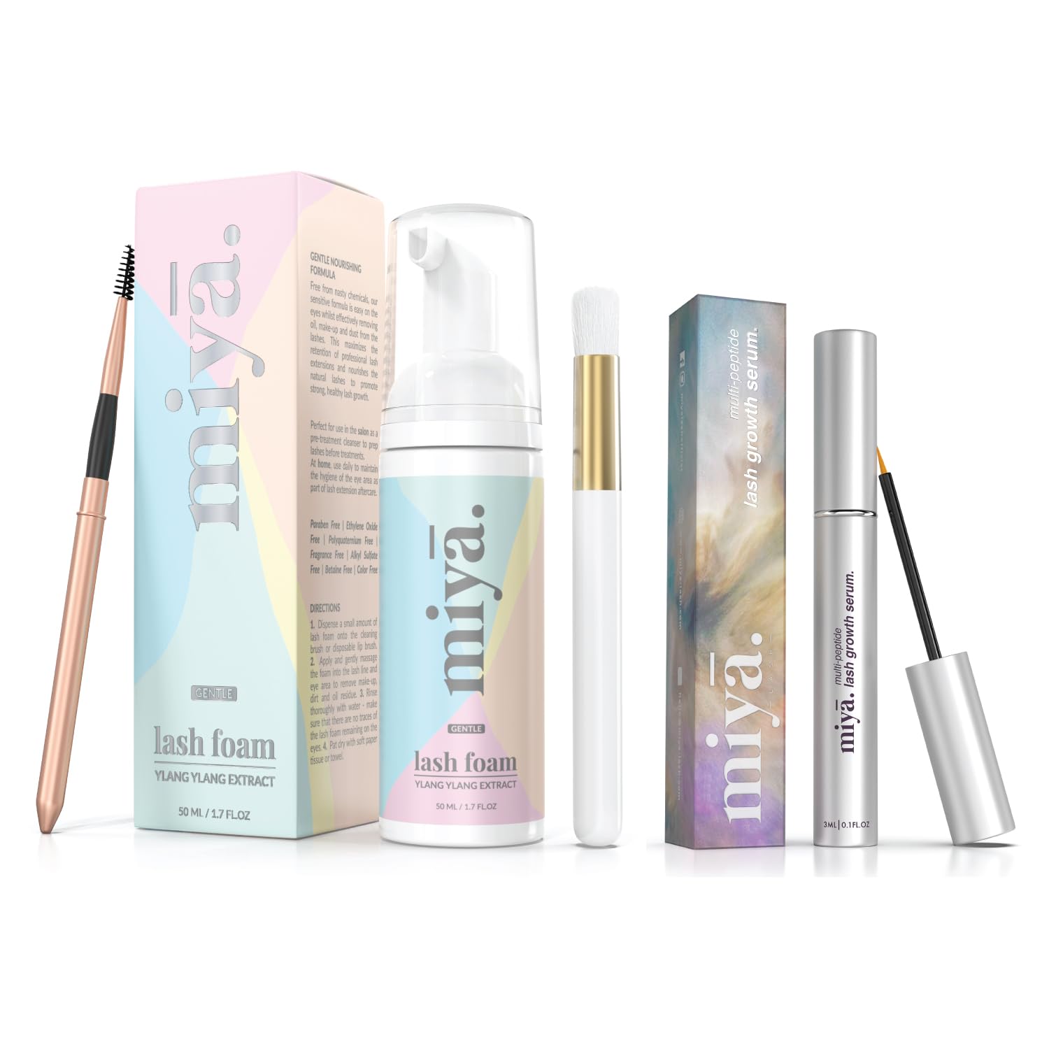 MIYA LASH Eyelash Extension Aftercare Duo - Nourishing Lash Cleansing Shampoo & Lash Growth Serum