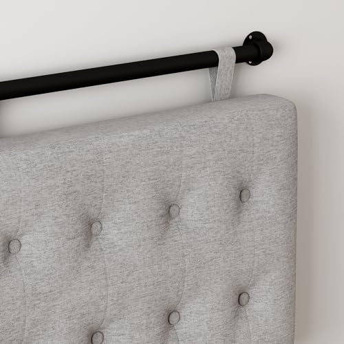 Yojoker Wall Mounted Headboard Queen, Hanging Upholstered Headboards for Queen Size Bed, Boho Floating Dorm Bed Headboard, Upholstery Button Tufted Wall Head Board for Bedroom-Grey
