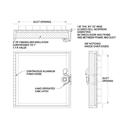 Best - 16" x 16" Hinged Duct Access Door