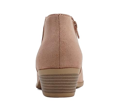 Soda Women's Closed Toe Multi Strap Ankle Bootie (D-Blush Imitation Suede, us_footwear_size_system, adult, women, numeric, medium, numeric_8_point_5)