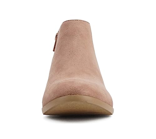 Soda Women's Closed Toe Multi Strap Ankle Bootie (D-Blush Imitation Suede, us_footwear_size_system, adult, women, numeric, medium, numeric_8_point_5)