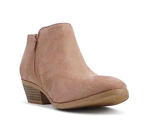 Soda Women's Closed Toe Multi Strap Ankle Bootie (D-Blush Imitation Suede, us_footwear_size_system, adult, women, numeric, medium, numeric_8_point_5)