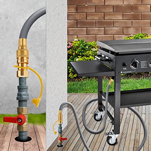 5249 Propane to Natural Gas Conversion Kit, 10FT 3/8” Natural Gas Hose with Quick Connect Fitting, Compatible with Blackstone 28"&36"Griddles, Tailgater & Single Burner Rec Stove