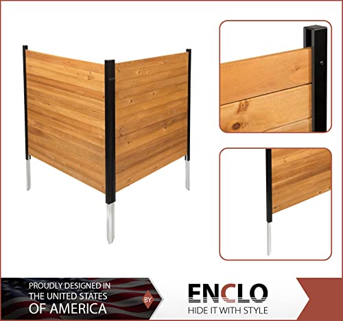 Enclo Privacy Screens EC18008 Richmond Wood Outdoor Privacy Fence Screen No-Dig Kit 38" W x 42" H, Cedar (2 Panels)