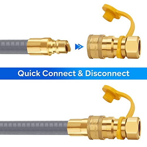 5249 Propane to Natural Gas Conversion Kit, 10FT 3/8” Natural Gas Hose with Quick Connect Fitting, Compatible with Blackstone 28"&36"Griddles, Tailgater & Single Burner Rec Stove