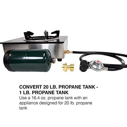 GasOne Steak Saver Adapter 1 LB Propane Gas Grill Adapter Converter Universal 1 Pound / 16.4oz Disposable Small Bottle for BBQ Grill Propane Tree - 1''-20 Male Throwaway Cylinder Thread