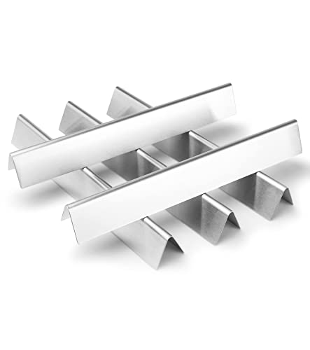 GRISUN 17.5 inch Heavy Duty 7620 Flavorizer Bars - Fits for Weber Genesis E-310, E-330, 304 Stainless Steel Heat Plates Deflectors for Genesis E320 S310 S320 S330 with Front Control Knobs Gas Grill