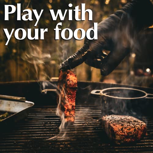 Charbasil Grilling Glove Kit β 100 Black Nitrile Gloves β 4 Thick Cotton Liners β Disposable BBQ Gloves with Washable Heat-Resistant Liners β Replaceable Cover Oven Mitt for Barbecue and Smoking Meat