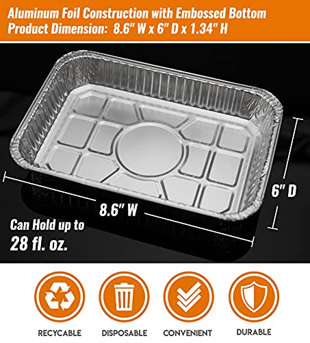 NUPICK 30 Pack 6415 Drip Pans Compatible for Weber Spirit Series, Genesis Series, Q Series Grills, Disposable Aluminum Foil Grease Trays, 8.5" x 6"