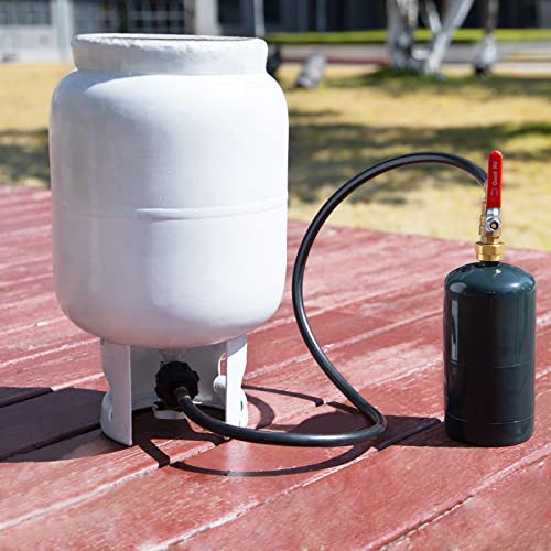 SHINESTAR Propane Refill Adapter for 1 lb. Tanks, 3FT Propane Refill Adapter Hose with ON/Off Shutoff Valve, Connects to 20lb Propane Tanks, Easy to Use