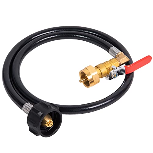 SHINESTAR 1lb to 20lb Propane Adapter with Durable Braided Hose (5FT), Comes with A 3FT Propane Refill Adapter Hose, Easy to Use