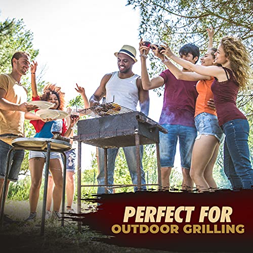 Jork Products Kebab Grilling Basket Nonstick Steel with Wood Handle, 4 x 4 pack, Includes Stainless Steel Kebab Skewers
