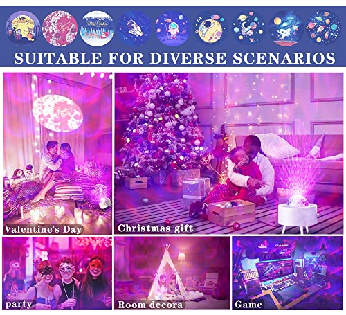 Galaxy Projector Star Projector,Galaxy Light Projector for Bedroom,Star Projector with Music/Remote Control/Timer/Bluetooth Speaker, A Great Choice for a Halloween Christmas