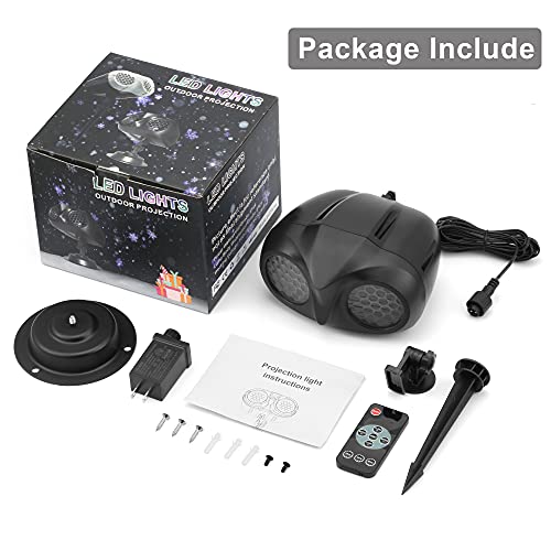 XHRING Christmas Snowflake Projector Lights, Dynamic LED Snowfall Projection Lights Outdoor Indoor with Remote Control, Waterproof Decorative Light Projector for Holiday Christmas Halloween Party(NEW)