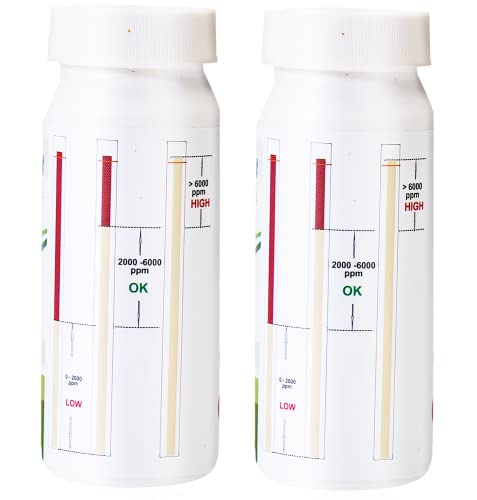 SuperCheck Pool and Spa Salt Test Strips for Sodium Chloride Level Testing, 0-6000 ppm, 2 Packs, Pool Salt Test Strips, Measure Chloride Ion Contents in Chloride Based Salt Solutions, Pool Salt Tester