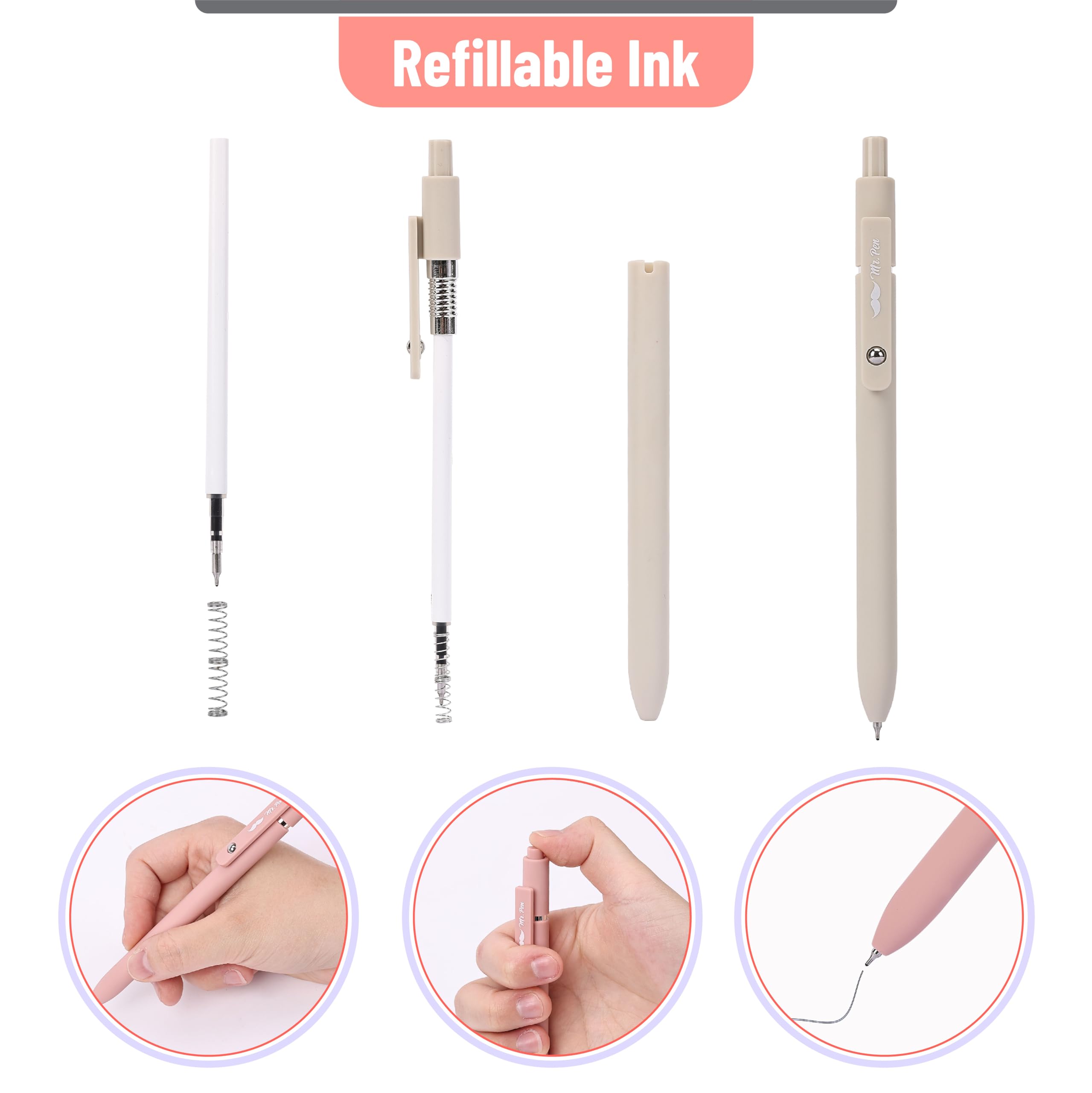 Mr. Pen- Bible Highlighters and Pens, 8 Pack, Pastel Barrel, Gel Highlighters, Gel Highlighter No Bleed Through, Bible Highlighters No Bleed, Bible Journaling Kit, Gel Pens and Highlighters
