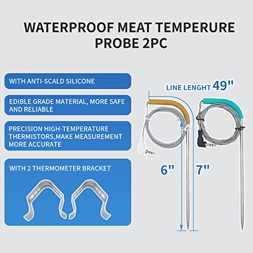 MAHUIBIN Replacement for Traeger Digital Pro Controller, Compatible with Traeger Wood Pellet Grills, with Waterproof Meat Temperure Probe 2pc and 7" RTD Temperature Sensorā¦