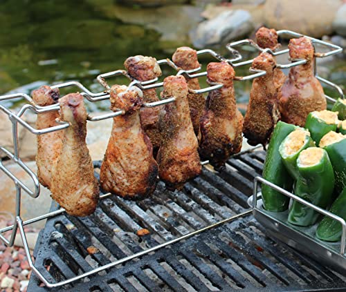 King Kooker #12WR 12-Slot Leg and Wing Grill Rack for Poultry
