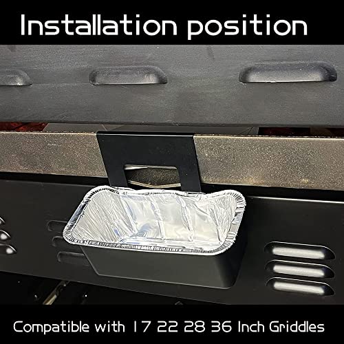 Grease Cup/Drip Catcher Pan for Blackstone Stove Griddles Replacement Part, Grill Collection Pan for Blackstone Professional Flat Top Griddle Liquid Holders 17 22 28 36inch(1pan+12liners)