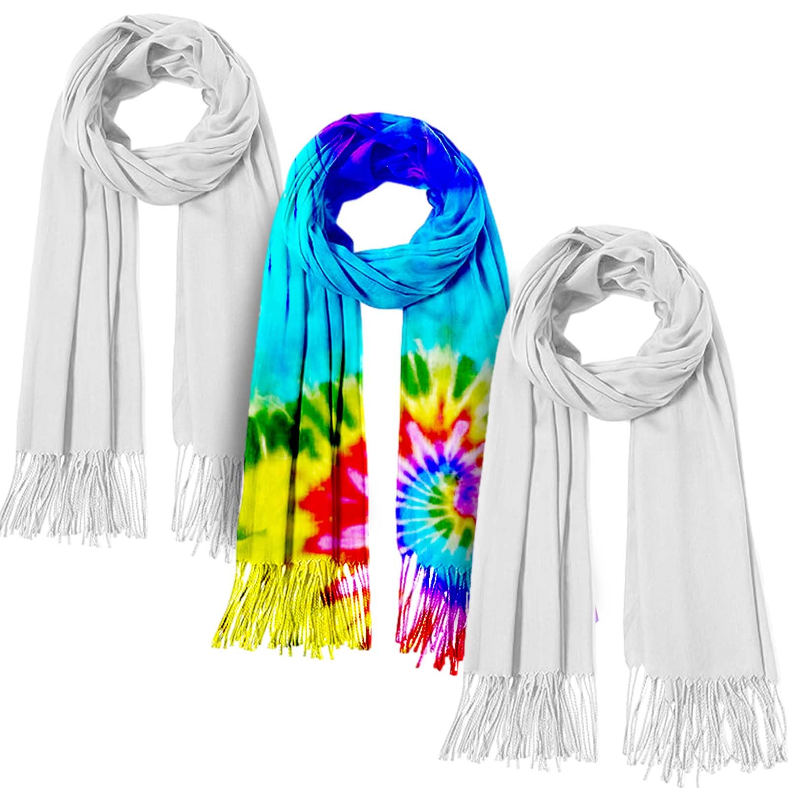 Vodolo White Thing for Tie Dye,3 PCS Tie Dye Kits for Adults Kids Women Large Groups,Cotton Things Items To Tie Dye Party Supplies