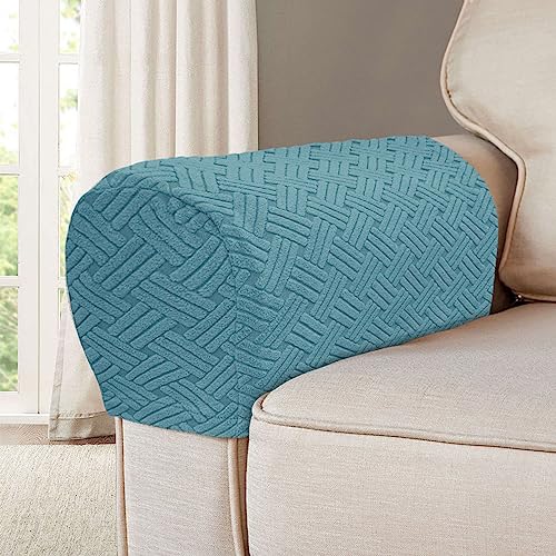 ZYHALOUK Armrest Covers for Sofa, Set of 2 Stretch Spandex Arm Covers for Chairs Couch Sofa Armchair Slipcovers for Recliner Sofa Armchair Cover Chair Arm Protectors for Dogs Cats Pet-E