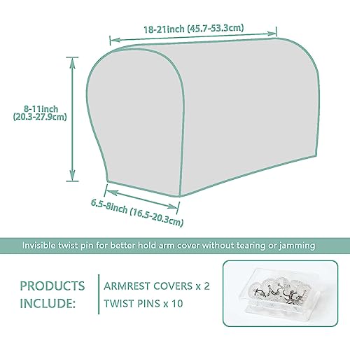 ZYHALOUK Armrest Covers for Sofa, Set of 2 Stretch Spandex Arm Covers for Chairs Couch Sofa Armchair Slipcovers for Recliner Sofa Armchair Cover Chair Arm Protectors for Dogs Cats Pet-E