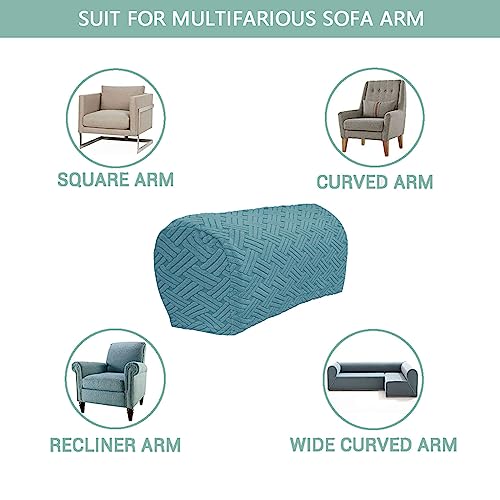 ZYHALOUK Armrest Covers for Sofa, Set of 2 Stretch Spandex Arm Covers for Chairs Couch Sofa Armchair Slipcovers for Recliner Sofa Armchair Cover Chair Arm Protectors for Dogs Cats Pet-E
