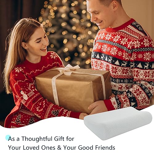 Homemate Neck Pillow Memory Foam Pillows - Ergonomic Pillow for Neck Shoulder Pain Relief Bed Pillow for Sleeping Orthopedic Cervical Pillow Support for Side Back Stomach Sleeper-Queen Size