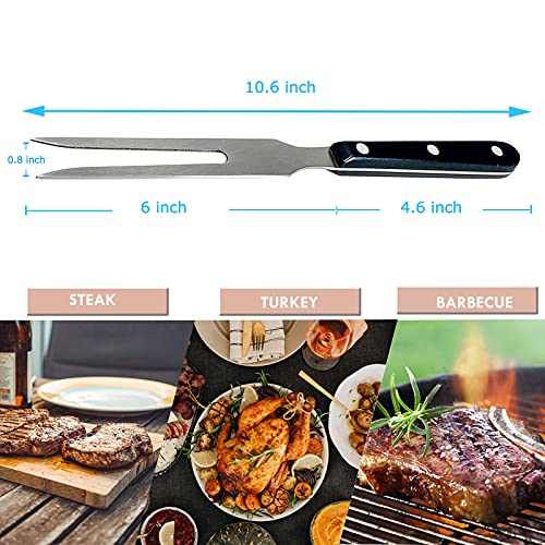 Carving Fork, VOJACO Meat Forks, 10 Inch Long Stainless Steel Forks for BBQ, Barbecue, Serving, Cooking, Grilling, Roasting (2, 10 Inch)