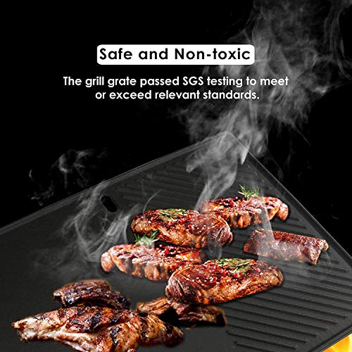 Uniflasy Cast Iron Cooking Grate and Cooking Griddle Replacement for Nexgrill 4 Burner 720-0830H 720-0670A 720-0783E 5 Burner 720-0888N Uniflame GBC981 Replacement for Kenmore 41516106210 415.16106210
