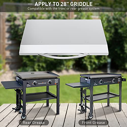 Stanbroil 28 Inch Stainless Steel Flat Top Grill Cover with Handle for Blackstone 28β Front or Rear Grease Griddle and Other Similar Grills