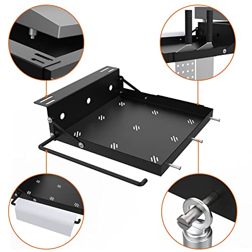 Grill Side Shelf for Blackstone 17" 22" 28" Griddle, Griddle Accessories for Blackstone 17 Inch 22 Inch 28 Inch Table Top Griddle, Black
