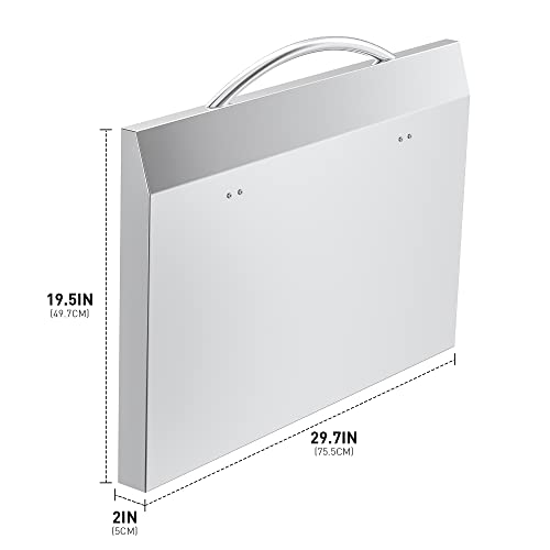 Stanbroil 28 Inch Stainless Steel Flat Top Grill Cover with Handle for Blackstone 28β Front or Rear Grease Griddle and Other Similar Grills