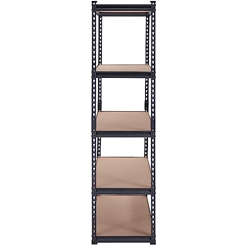 VEVOR Storage Shelving Unit, 5-Tier Adjustable, 2000 lbs Capacity, Heavy Duty Garage Shelves Metal Organizer Utility Rack, Black, 36" L x 18" W x 72" H for Kitchen Pantry Basement Bathroom Laundry