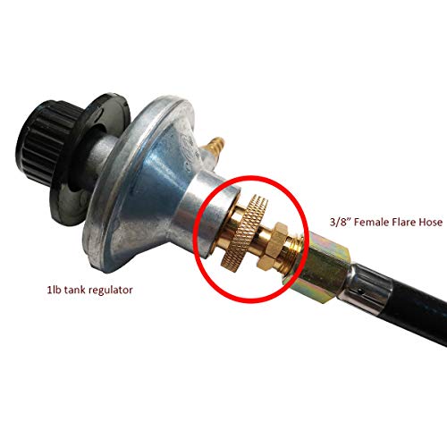 MENSI Portable Camping Grill Stove Parts 1lb Propane Tank Cansiter Regulator Adapter Connection Convert to 3/8" Male Flare
