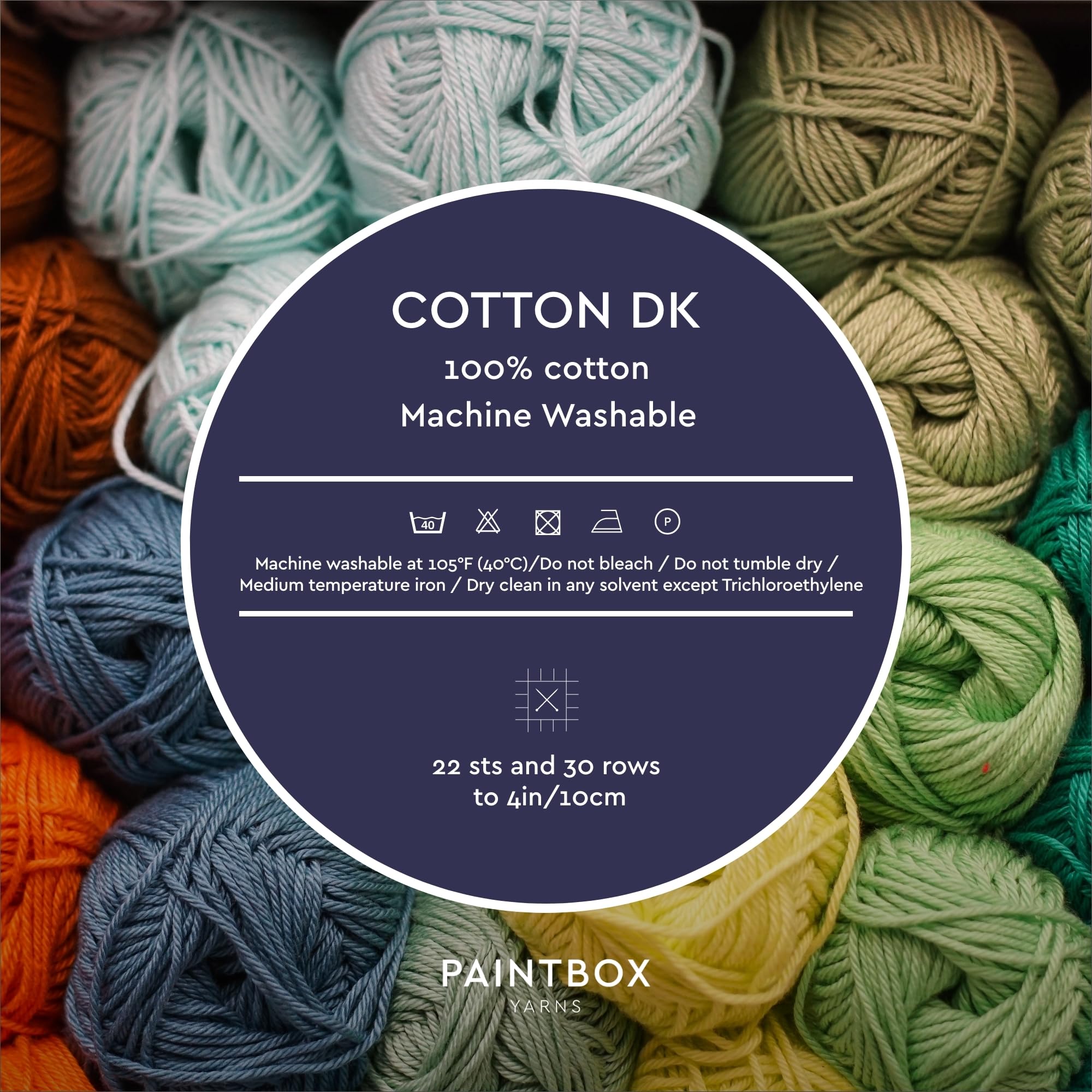 Paintbox Yarns 100% Cotton DK Yarn 1.76oz (50g), 137 Yards (125m) - Midnight Blue Wool for Crochet, Knitting - Soft, Lightweight Double Knit Yarn for Clothes