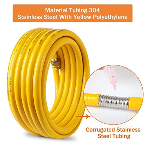 Best brose 3/4" Tubing Pipe KIT 70ft, Corrugated Stainless Steel Tubing with 2 Male Fittings (70)